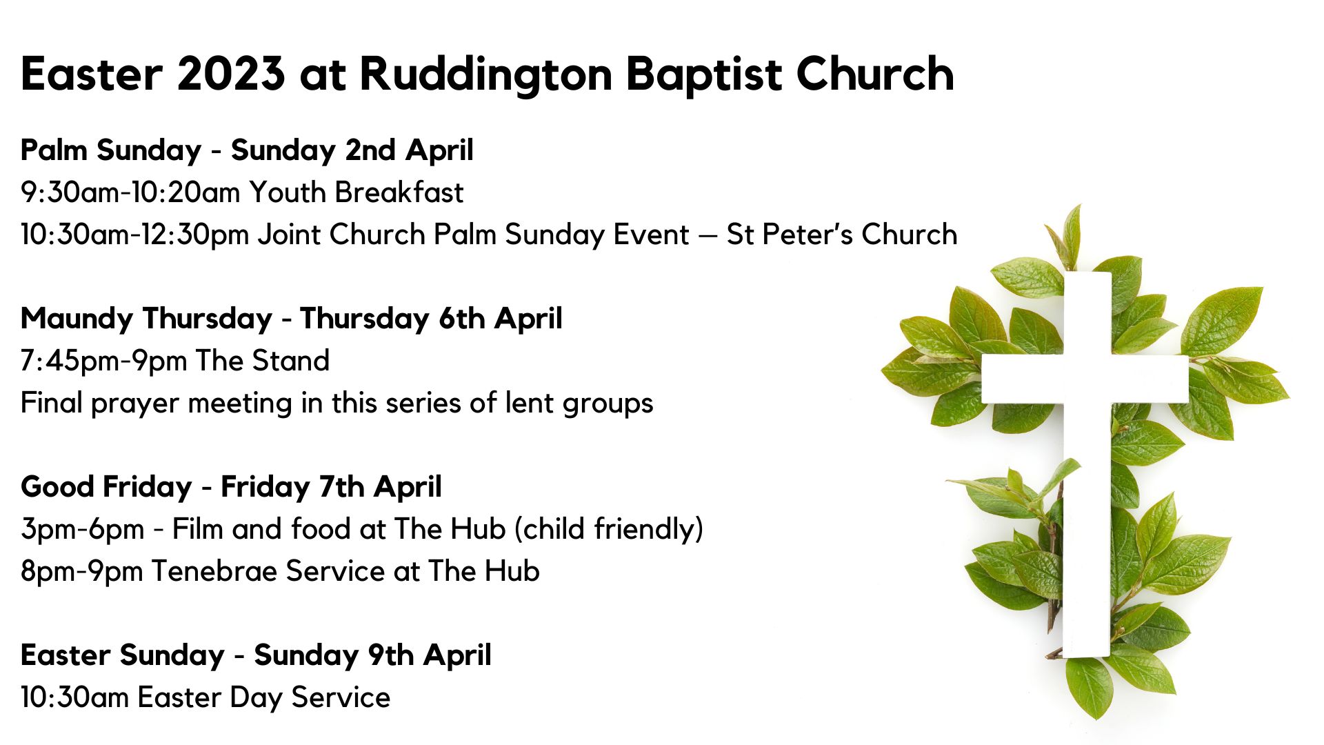 Easter 2023 at RBC - Ruddington Baptist Church